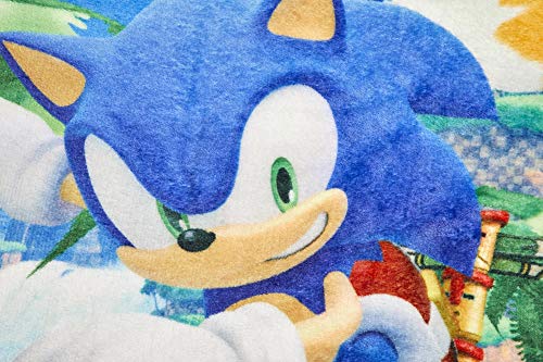 JUST FUNKY Sonic The Hedgehog Sonic & Tails Large Fleece Throw Blanket | Official Sonic The Hedgehog Collectible Blanket | Measures 60 x 45 Inches