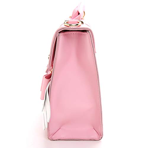 SHUIANGRAN Girls Cute Shoulder Bags PU Leather Purses Crossbody Handbag for Women Bow Satchel Wing Pink
