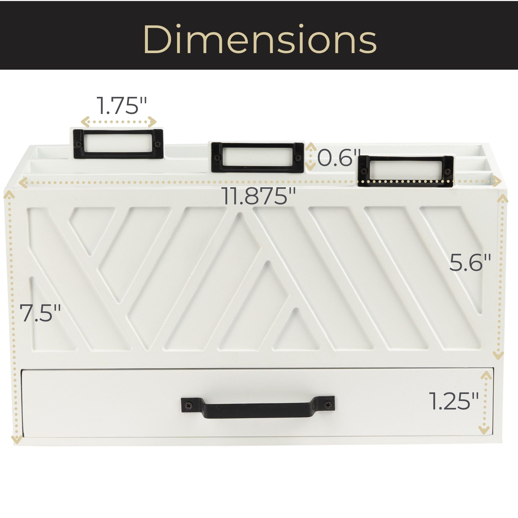White Mail Organizer - Desktop Mail Holder - Office Desk Organizers Storage with Drawer - Paper File Folder Desk Organization - Desk Accessories & Workspace Organizers by Blu Monaco