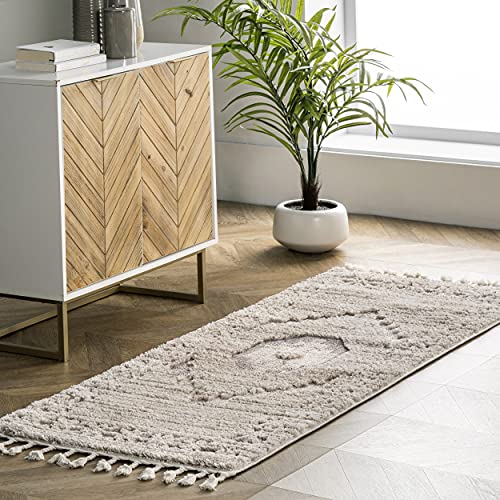 nuLOOM Sorolla Modern Shag Runner Rug, 2' 6" x 6', Beige