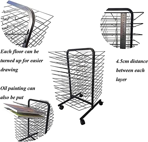 Art Drying Rack, Drying Rack, Mobile Art Drying Rack with Wire Rack for Artwork, Drying and Printing Rack, Ideal for Schools and Art Clubs (Size : 38-Layer)