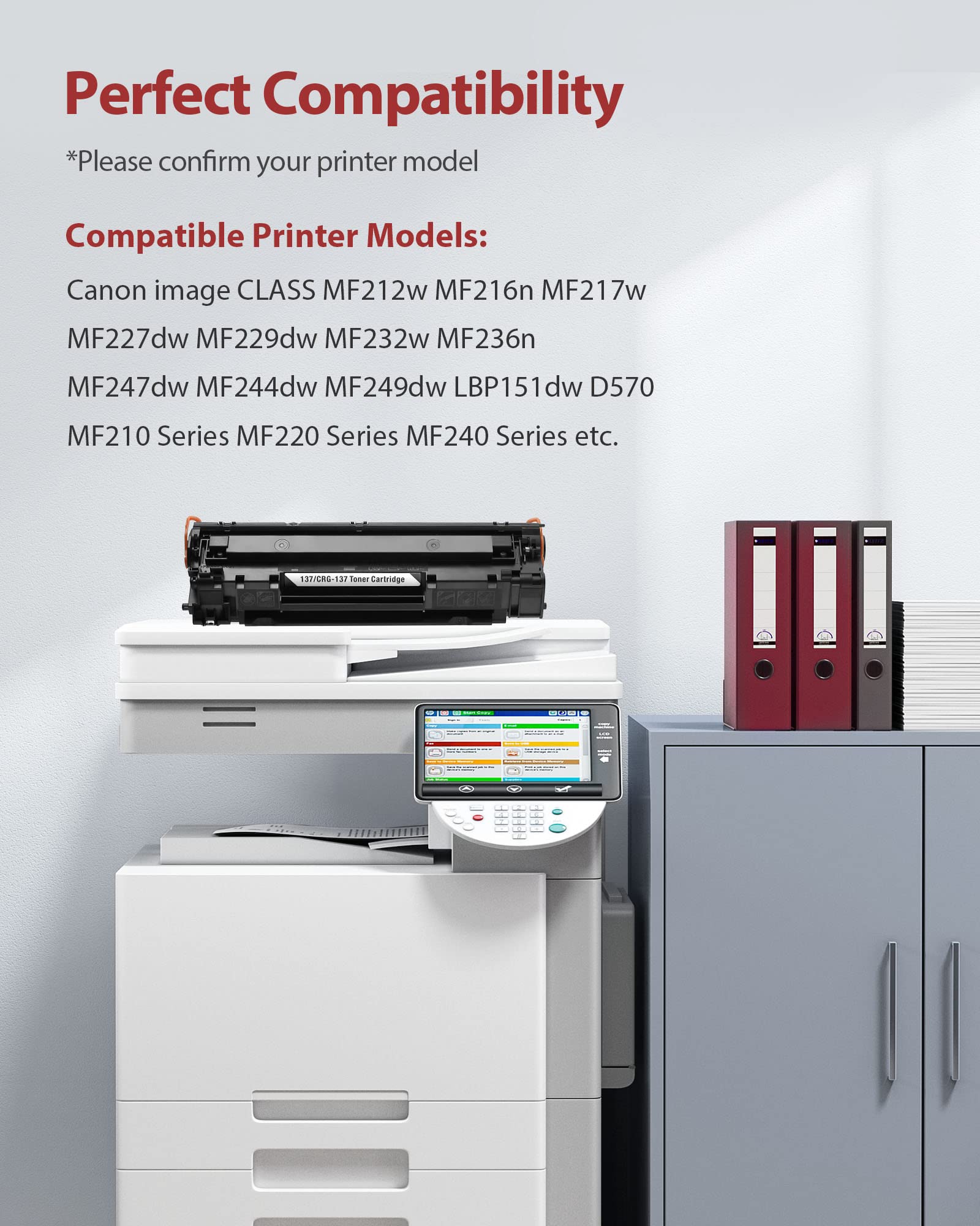137 Toner Cartridge 2 Packs Compatible for Canon 137 Black Toner Cartridge, use for Canon ImageCLASS MF232w, MF242dw, MF212w, MF216n, MF217w, MF244dw, MF247dw, MF249dw, MF227dw, MF229dw Laser Printers