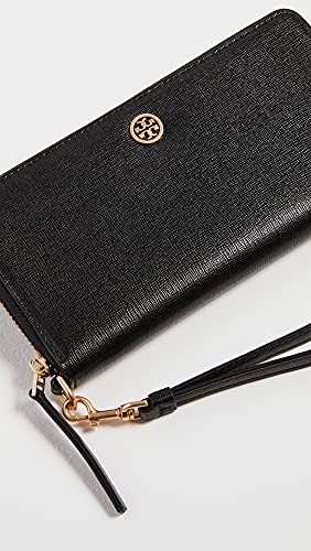 Tory Burch Women's Robinson Zip Continental Wallet, Black, One Size