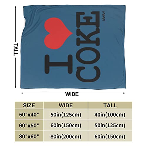 I Love Coke by WAM Flannel Fleece Throw Blankets for Bed Sofa Living Room Soft Blanket Warm Cozy Fluffy Throw Plush Blanket