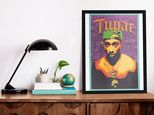 Tupac Posters 2Pac Poster Wall 90s Hip Hop Rapper Posters for Room Aesthetic Mid 90s 2Pac Merch Cool Psychedelic Trippy Hippie Decor UV Light Reactive Black Light Eco Blacklight Poster for Room
