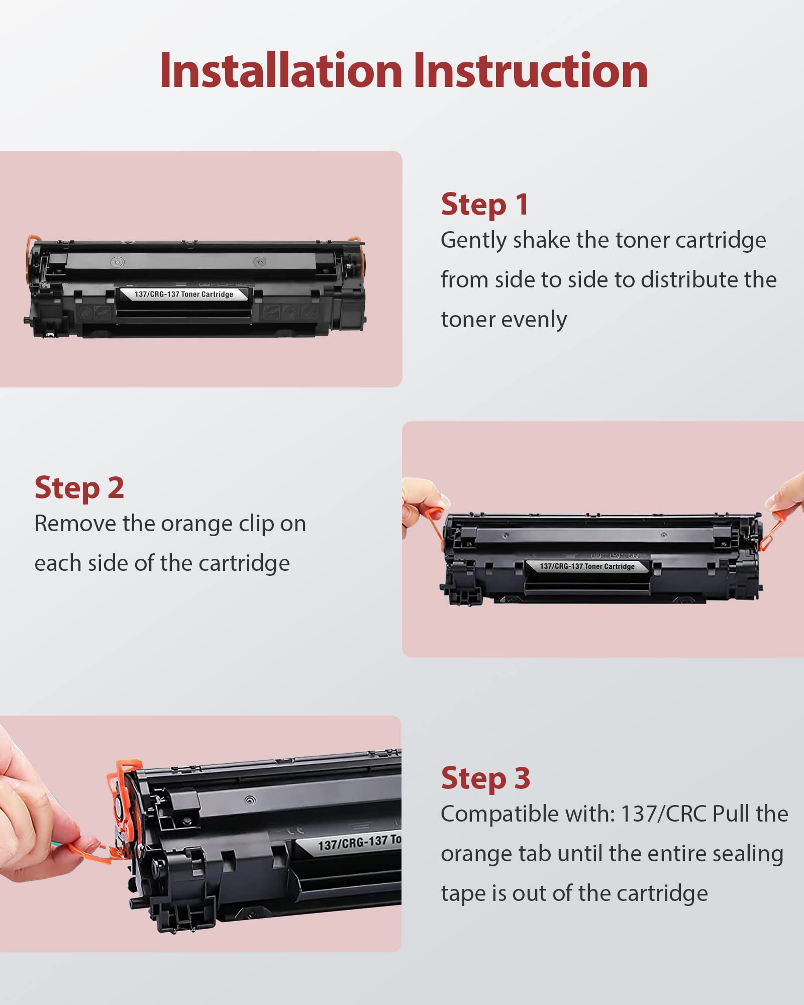 137 Toner Cartridge 2 Packs Compatible for Canon 137 Black Toner Cartridge, use for Canon ImageCLASS MF232w, MF242dw, MF212w, MF216n, MF217w, MF244dw, MF247dw, MF249dw, MF227dw, MF229dw Laser Printers
