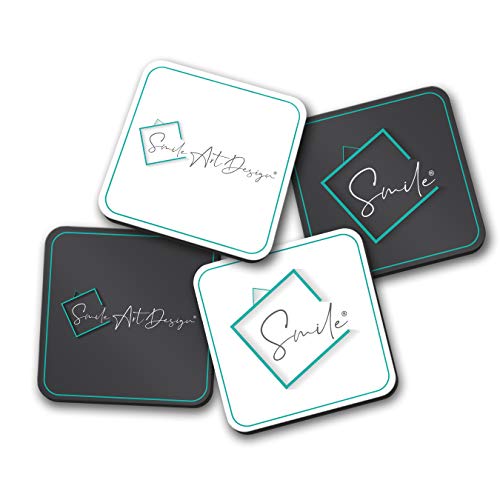 Smile Art Design Upload 4 Images Custom Coaster Matte Print with Your Photos 4 Piece Set Hardboard Personalized Photo Collage Picture Photo Prints Personalized Gifts Wedding Gift Decoration