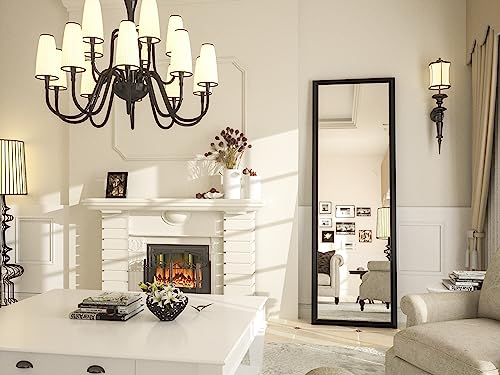 Black Metal Framed Bathroom Mirror: 65 x 22 Inch Bathroom Vanity Mirror for Over Sink - Modern Farmhouse Rectangular Wall Mirror Hangs Horizontal or Vertical Shatterproof