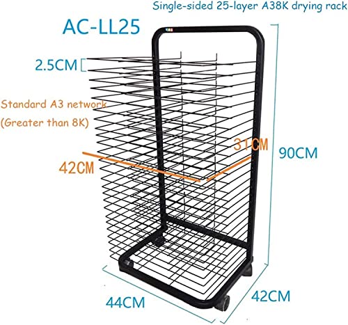 CENAP Art Drying Rack, Mobile Art Drying Rack with Wire Rack for Artwork, Drying and Printing Rack, Perfect for Schools and Art Clubs (Size : 25-Layer)