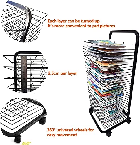 CENAP Art Drying Rack, Mobile Art Drying Rack with Wire Rack for Artwork, Drying and Printing Rack, Perfect for Schools and Art Clubs (Size : 25-Layer)