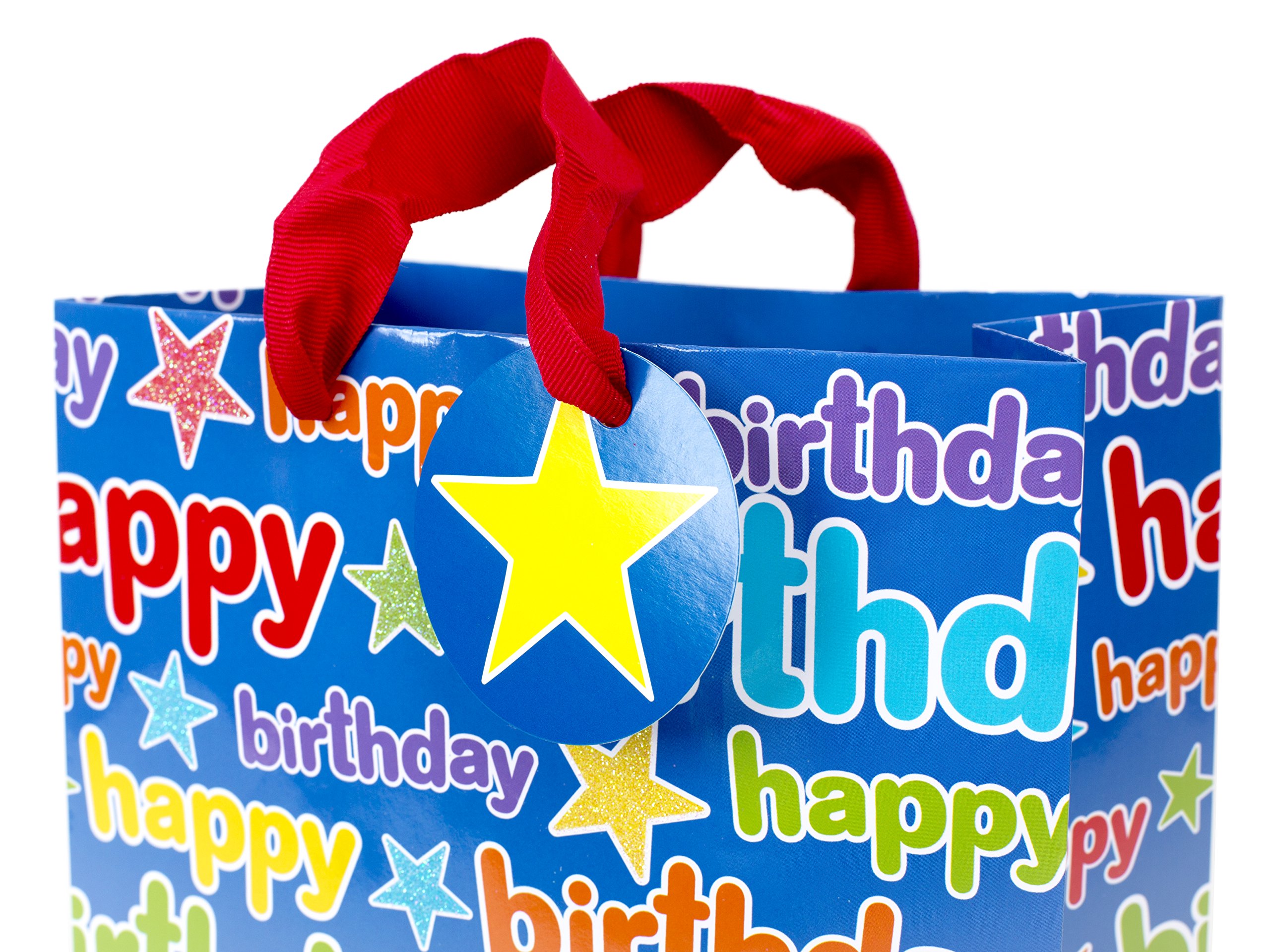Hallmark 9" Medium Birthday Gift Bag with Tissue Paper (Blue Happy Birthday)