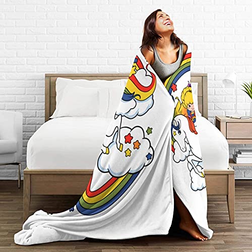Qualet Rain-Bow Brite Ultra-Soft Micro Fleece Blanket Home Decor Throw Lightweight for Couch Bed Sofa 60"X50"