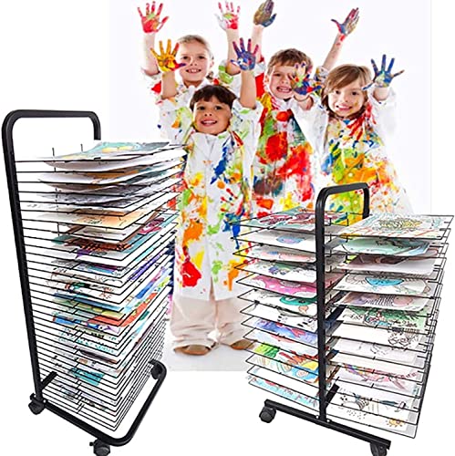 CENAP Art Drying Rack, Mobile Art Drying Rack with Wire Rack for Artwork, Drying and Printing Rack, Perfect for Schools and Art Clubs (Size : 25-Layer)