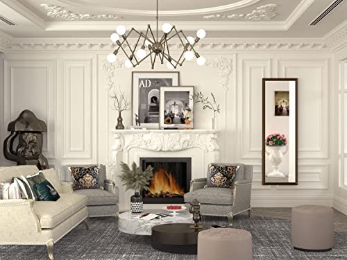 PILOCOS Upgraded 65 x 22 Inch Full Length Floor Mirror, Bronze Wall Mounted Full Body Mirror with Beveled Stereoscopic Aluminum Alloy Frame, Large Dressing Mirror for Living Room/Entryway/Bedroom