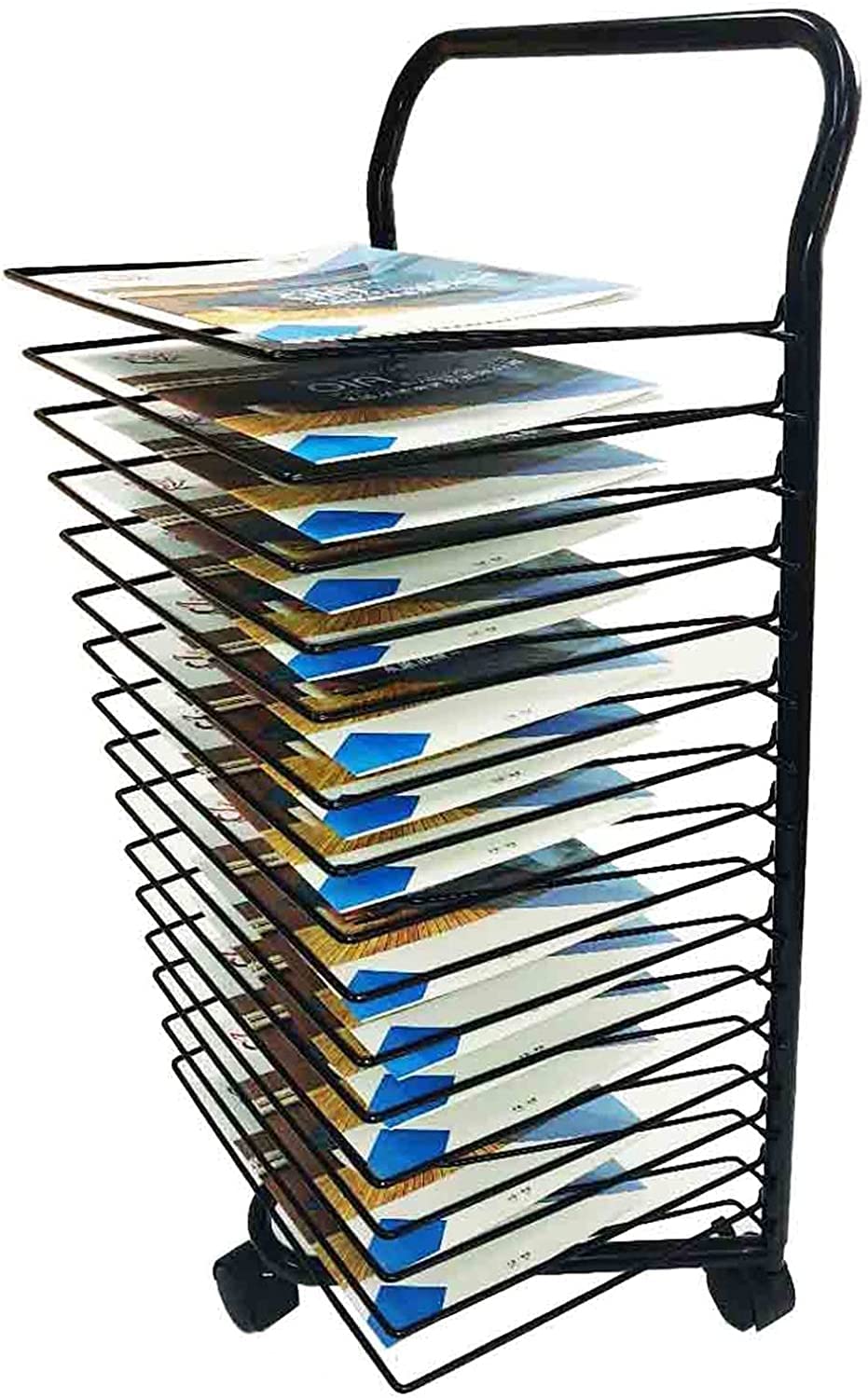 CENAP Art Drying Rack, 15 Tier Mobile Classroom Drying Rack with Removable Wire Rack for Art Studio and Home Use, Drying and Printing Rack