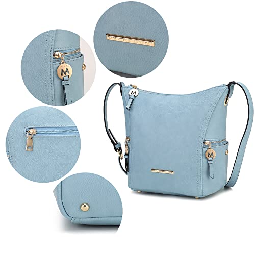 MKF Crossbody Hobo Bag for Women & Wristlet Wallet Purse Set – PU Leather Top Handle Pocketbook Shoulder Handbag Black