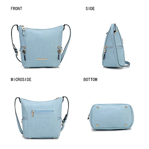 MKF Crossbody Hobo Bag for Women & Wristlet Wallet Purse Set – PU Leather Top Handle Pocketbook Shoulder Handbag Black