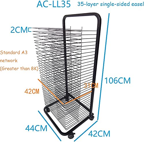 Art Drying Rack, 35 Tier Mobile Art Drying Rack with Wire Rack for Artwork, Ideal for Schools and Art Clubs, Drying and Printing Racks