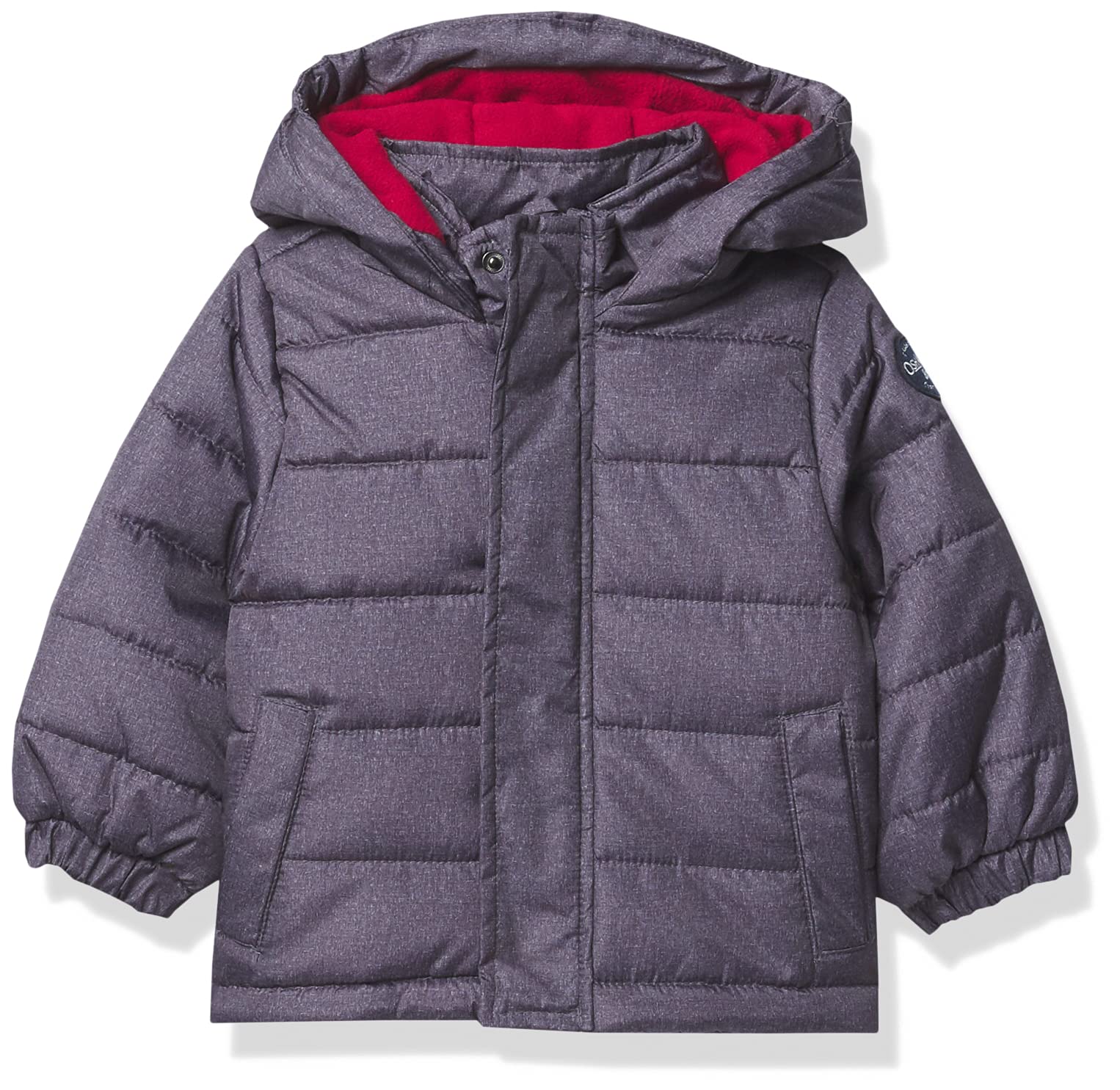 Osh Kosh Baby Boys' Heavyweight Winter Jacket with Sherpa Lining, Sunrise Orange, 12MO