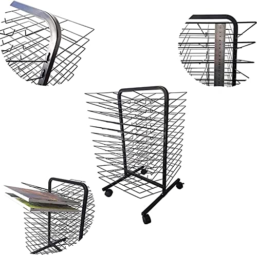 Art Drying Rack, 35 Tier Mobile Art Drying Rack with Wire Rack for Artwork, Ideal for Schools and Art Clubs, Drying and Printing Racks