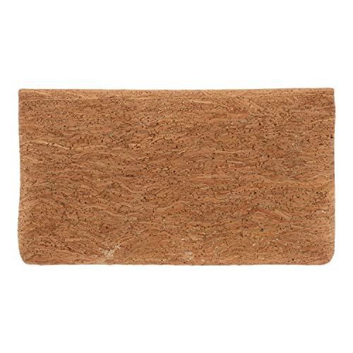 JNB Women's Cork Material Foldover Clutch with Tassel, Gold