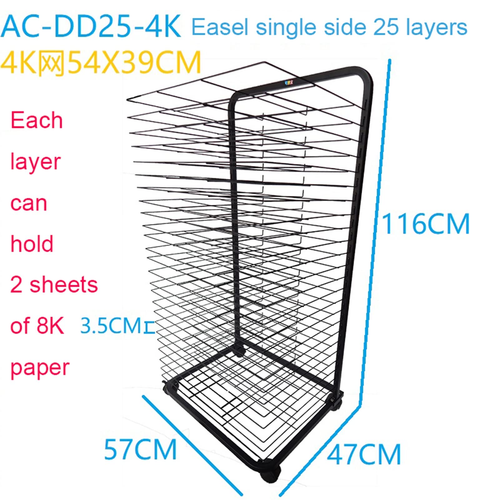 Art Drying Rack for Classroom Drying Rack，Art Drying Rack for Art Metal Wire Work Display Rack, Art Carts with Wheels for Classroom Art Studios and Home Use. Drying & Print Racks ( Size : 25 Layers )