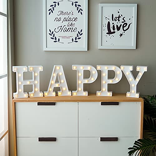 Brightdeco 155 Bulbs Light Up Happy Birthday Sign LED Marquee Letter Sign Anniversary Party Night Lamp Banquet Props