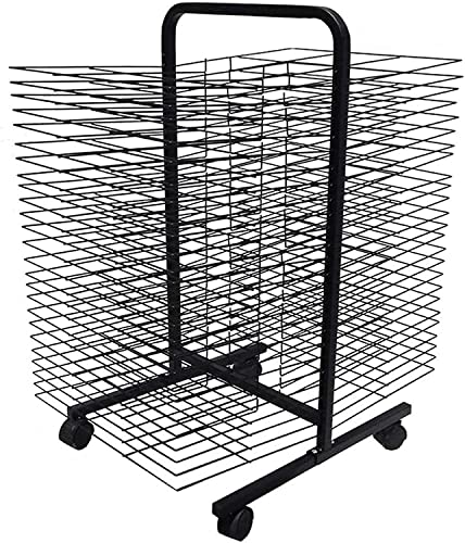 Art Drying Rack, Drying Rack, Mobile Art Drying Rack with Wire Rack for Artwork, Drying and Printing Rack, Ideal for Schools and Art Clubs (Size : 50-Layer)