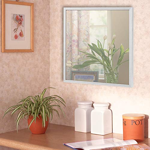 塩川光明堂 Shiokawa Komeido Wall Mirror, Made in Japan, Fill Square, WH, White, W 17.7 x D 1.2 x H 17.7 inches (450 x 30 x 450 mm), Mirror Size (W x H 430 mm)