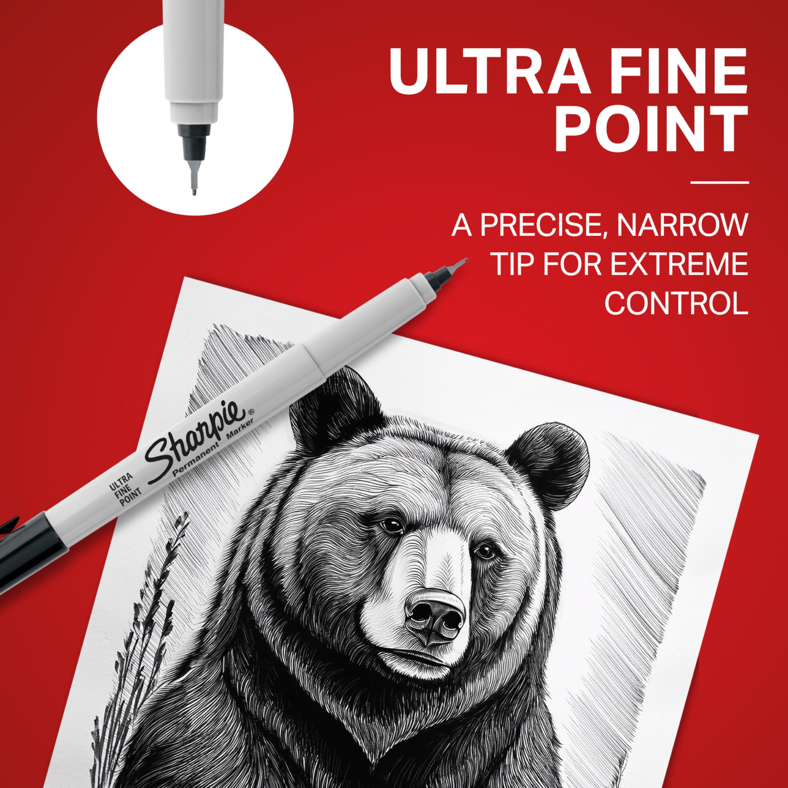 SHARPIE 37161PP Permanent Markers, Ultra Fine Point, Black, 2 Count