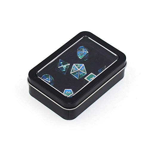 4 Pack Metal Rectangular Tin Boxes Containers with Detachable Clear Lid, Black, 4.2x2.9x1.1 Inch, Portable Box Small Storage Kit Home Organizer,Model 107
