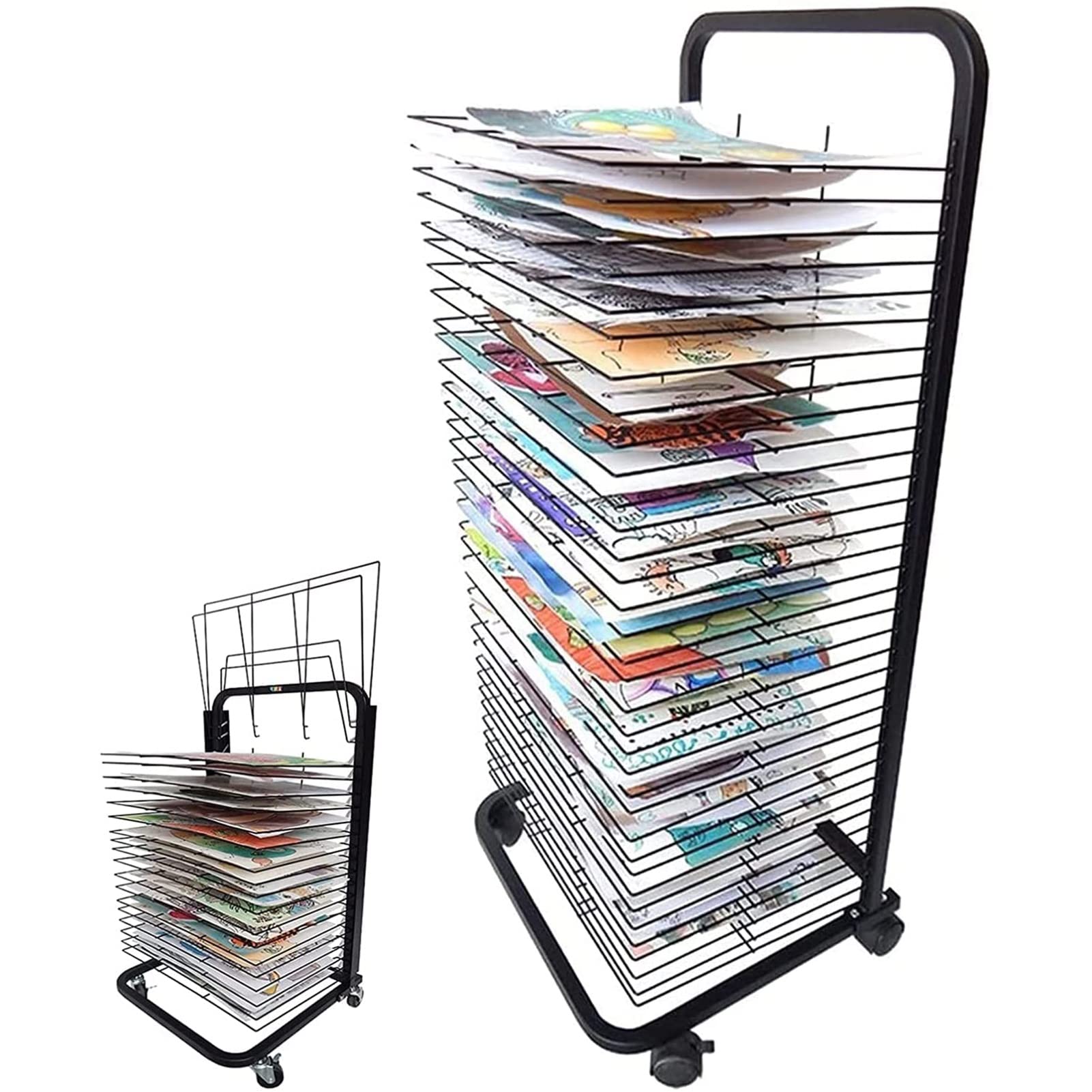 Art Drying Rack for Classroom Drying Rack，Art Drying Rack for Art Metal Wire Work Display Rack, Art Carts with Wheels for Classroom Art Studios and Home Use. Drying & Print Racks ( Size : 25 Layers )