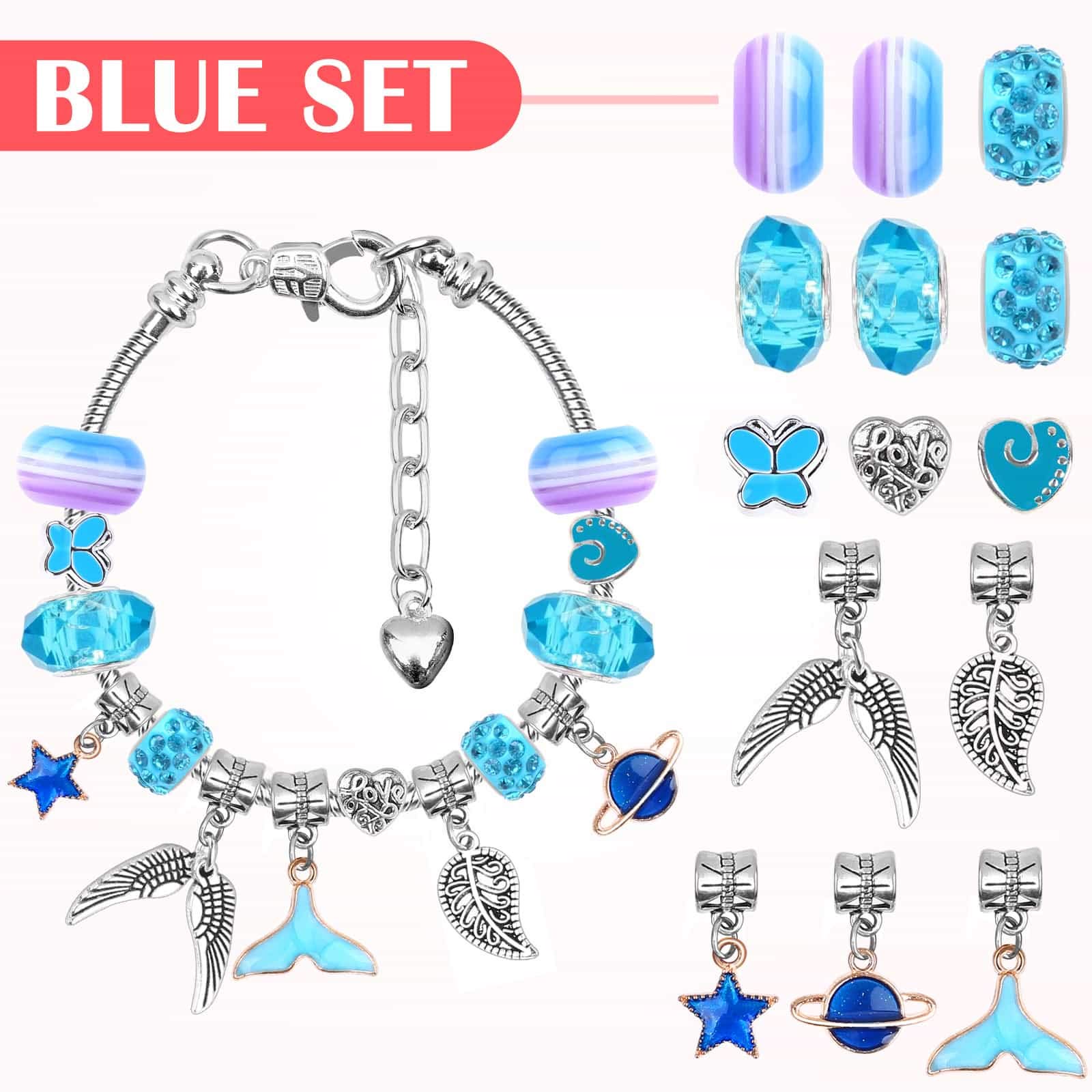 85 Pcs Charm Bracelet Making Kit, Acejoz DIY Charm Bracelets Beads for Girls, Adults and Beginner Jewelry Making Kit