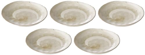 セトモノホンポ(Setomonohonpo) Set of 5 Karatsu White Brush Oval Serving Dishes [6.3 x 5.7 inches (16.0 x 14.5 cm)] | Transforming Plates