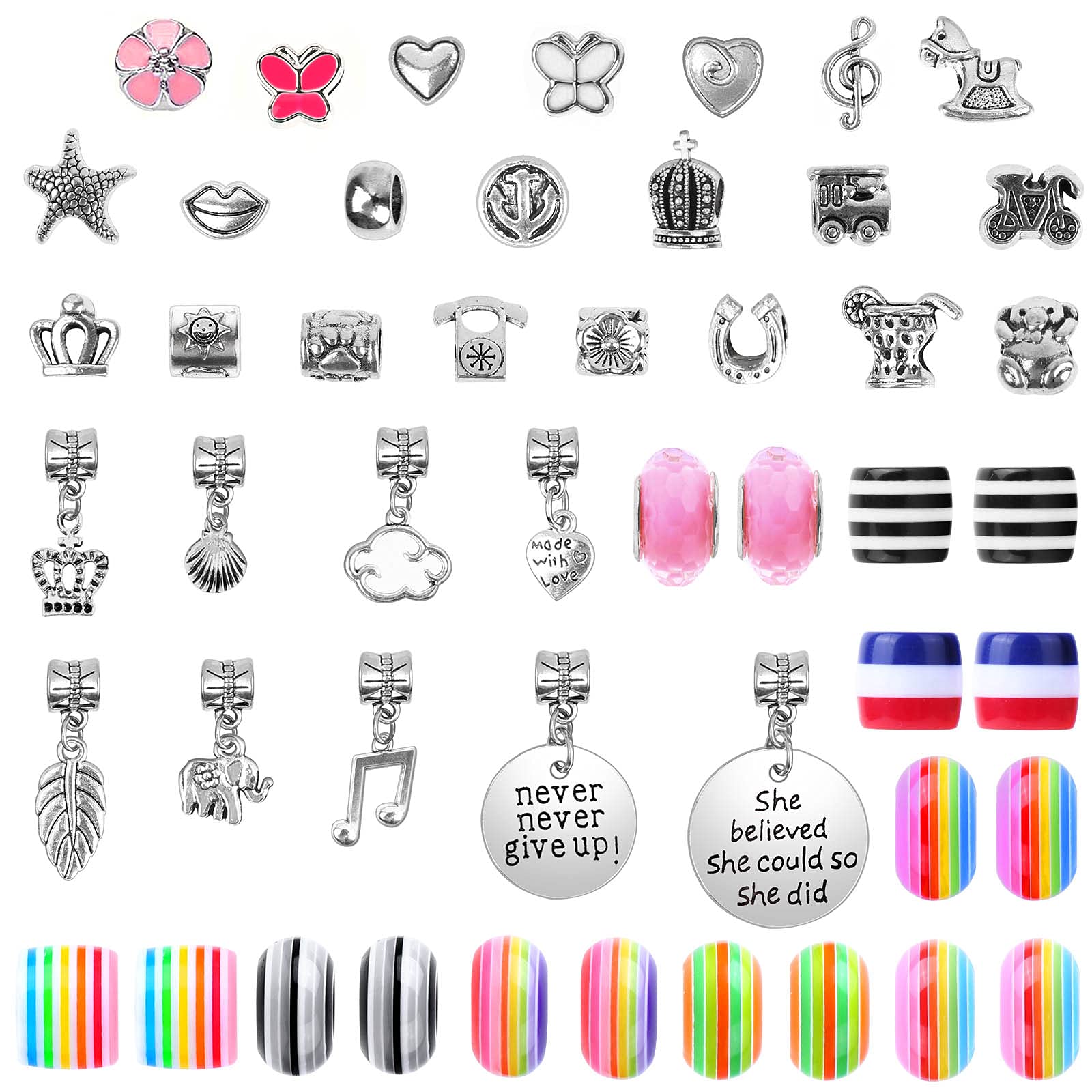 85 Pcs Charm Bracelet Making Kit, Acejoz DIY Charm Bracelets Beads for Girls, Adults and Beginner Jewelry Making Kit