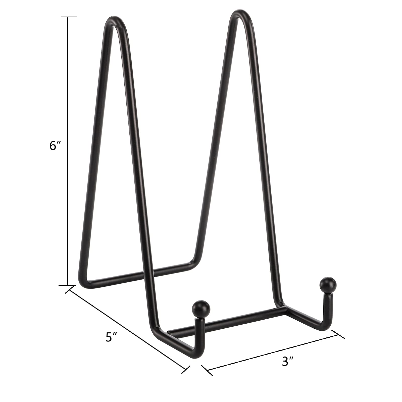 Hedume 8 Pack Iron Display Stand, 6 Inch Black Metal Easel Plate Display Photo Holder Stand, Picture Frame Holder Stand for Decorative Plate, Book, Photo Easel