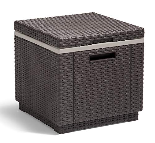 Keter Beer and Wine Cooler Table Perfect for Your Patio, Picnic, and Beach Accessories, Brown