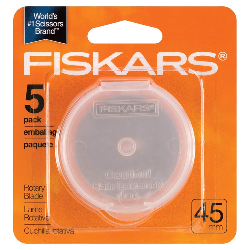 Fiskars 95287097J Rotary Cutter Replacement Blades, 45mm , 5 Pack