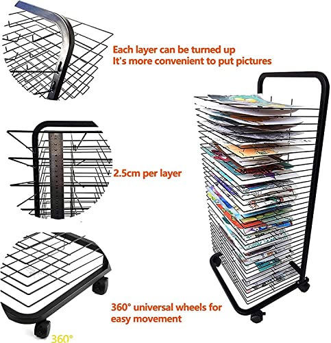Art Drying Rack, Mobile Art Drying Rack with Wire Rack for Artwork, Drying and Printing Rack, Ideal for Schools and Art Clubs (Size : 20-Layer)