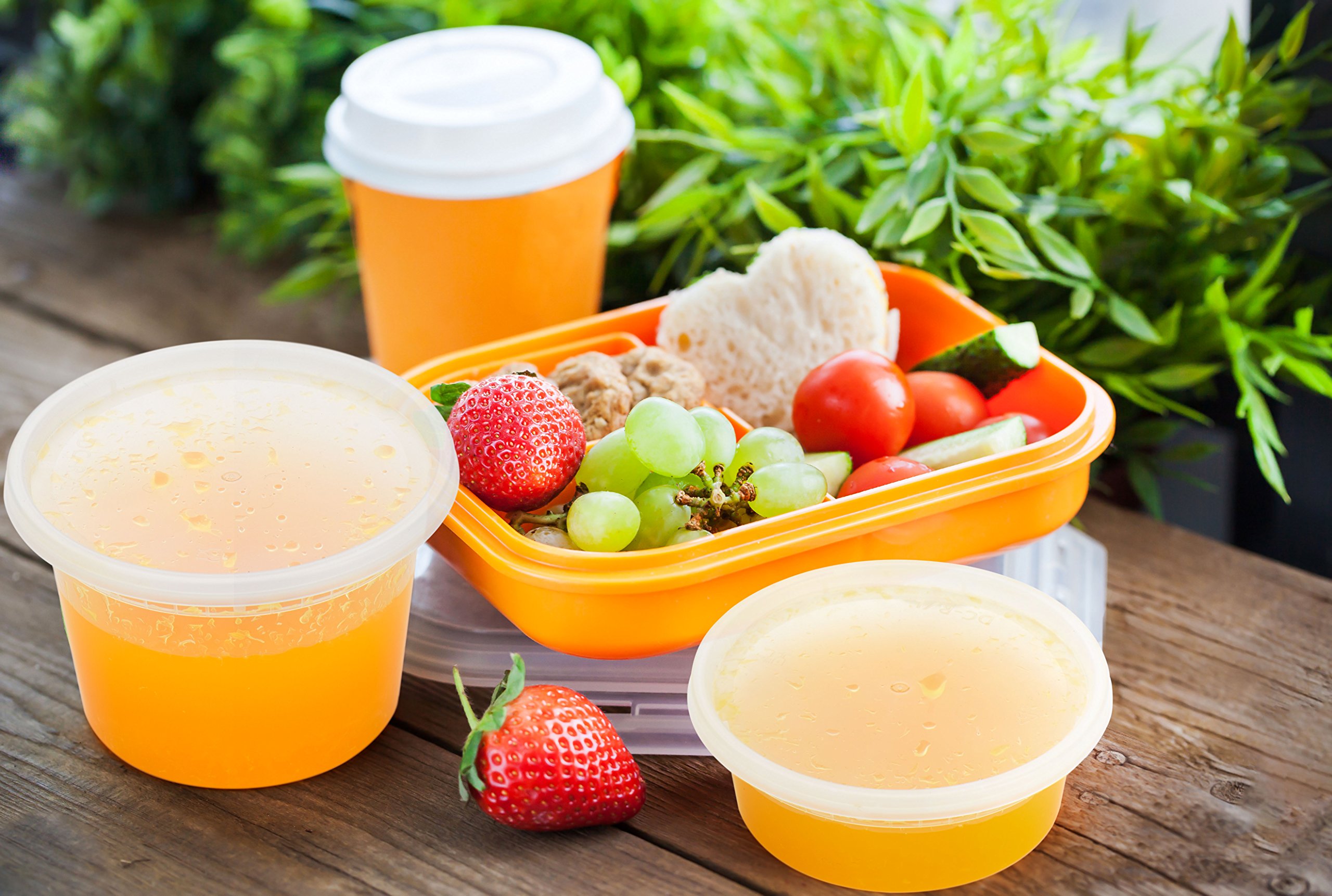 Glotoch 24 Pack 16 oz. (2 Cups) Plastic Food and Drink Storage Containers Set with Lids - Microwave, Freezer & Dishwasher Safe Eco-Friendly, BPA-Free, Reusable & Stackable
