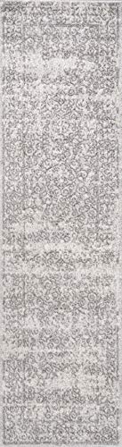 JONATHAN Y BMF108D-28 Bohemian Filigree Modern Indoor Area-Rug Floral Vintage Casual Easy-Cleaning High Traffic Bedroom Kitchen Living Room Non Shedding, 2 X 8, Grey