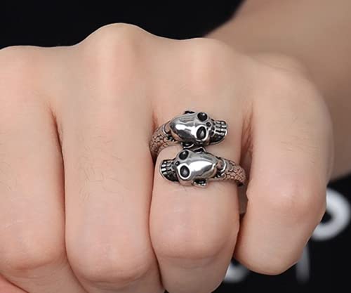 LAKIYOYO 15Pcs Vintage Punk Rings for Men Adjustable Snake Ring Dragon Rings Gothic Knuckle Stacking Finger Rings Jewelry Set