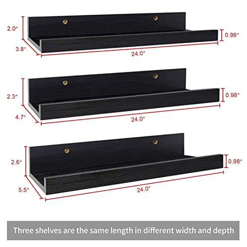 3 Pack 24 inch and 3 Pack 47 inch Photo Picture Ledge Shelf for Office, Living Room, Bedroom