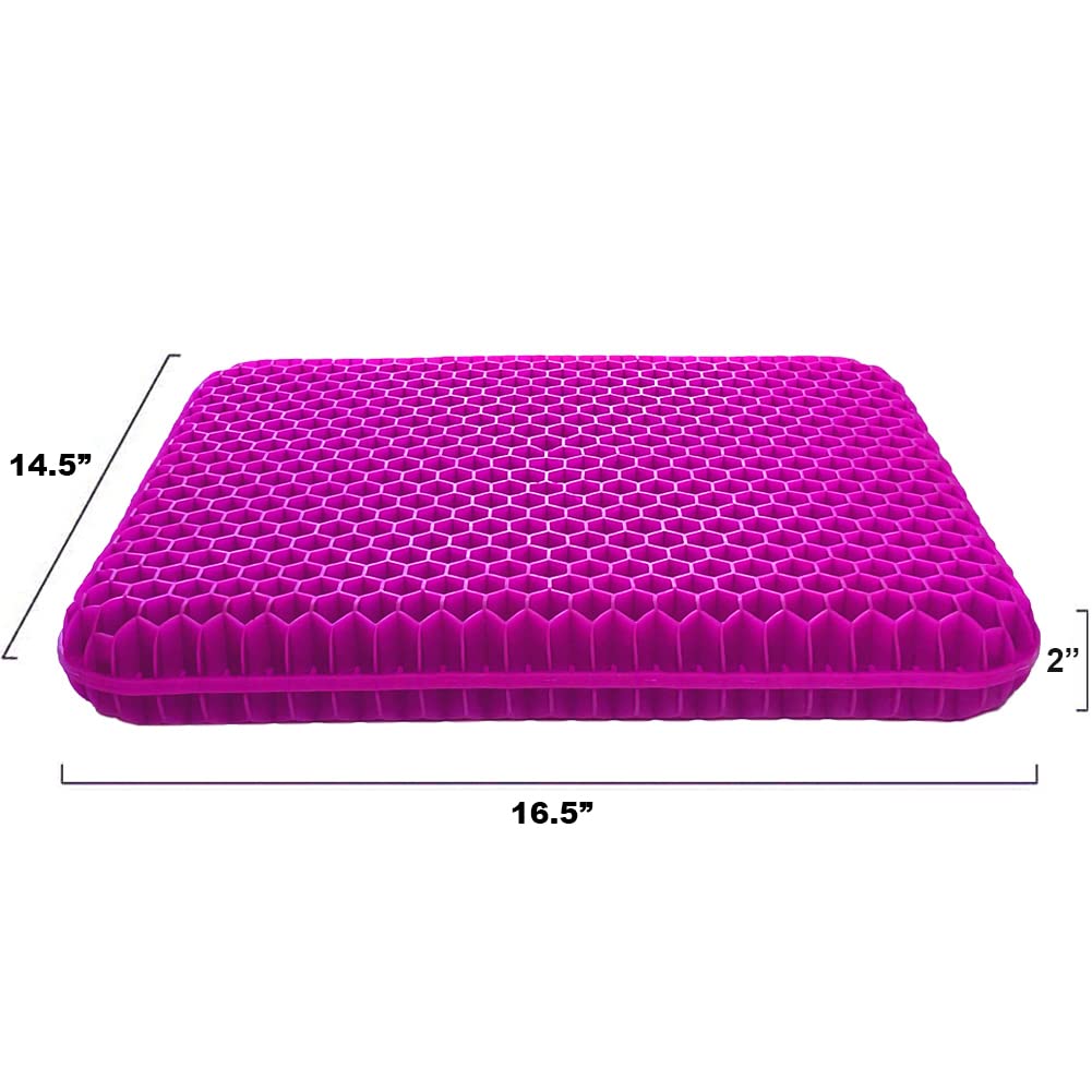 Sbriun Extra Thick Gel Seat Cushion Pillow - Enhanced Double Office Chair Car Egg Seat Cushion Pillow for Back, Coccyx & Tailbone Pain Relief Pad - Pressure Reducing Honeycomb Designed for Comfort