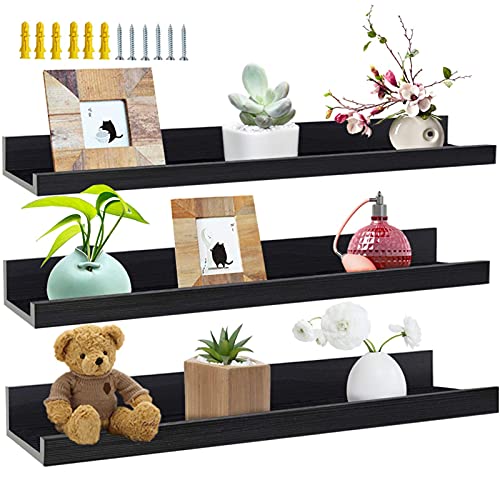 3 Pack 24 inch and 3 Pack 47 inch Photo Picture Ledge Shelf for Office, Living Room, Bedroom