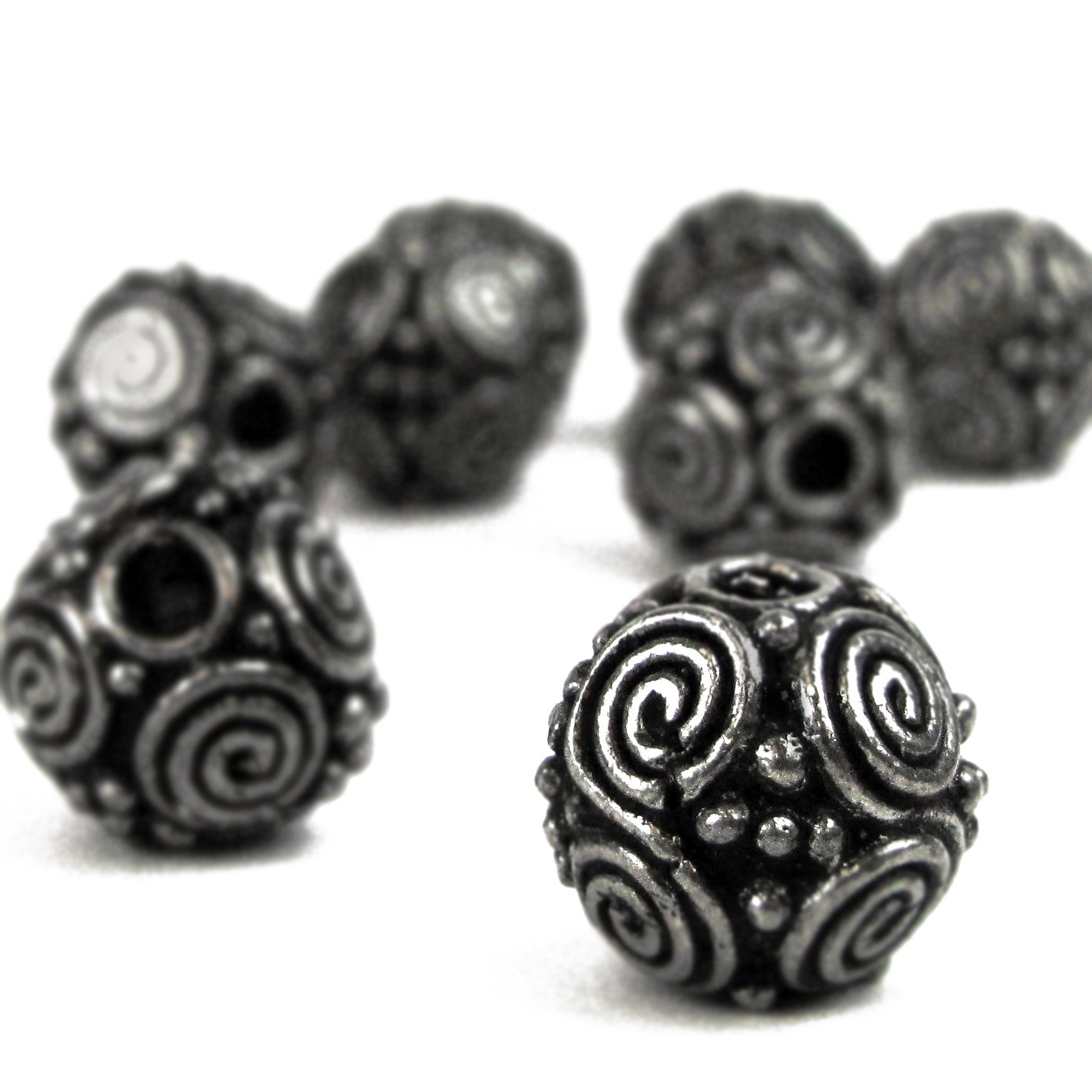 Asgard Pewter Spiral Granulated Beard or Hair Beads- Twin Packet