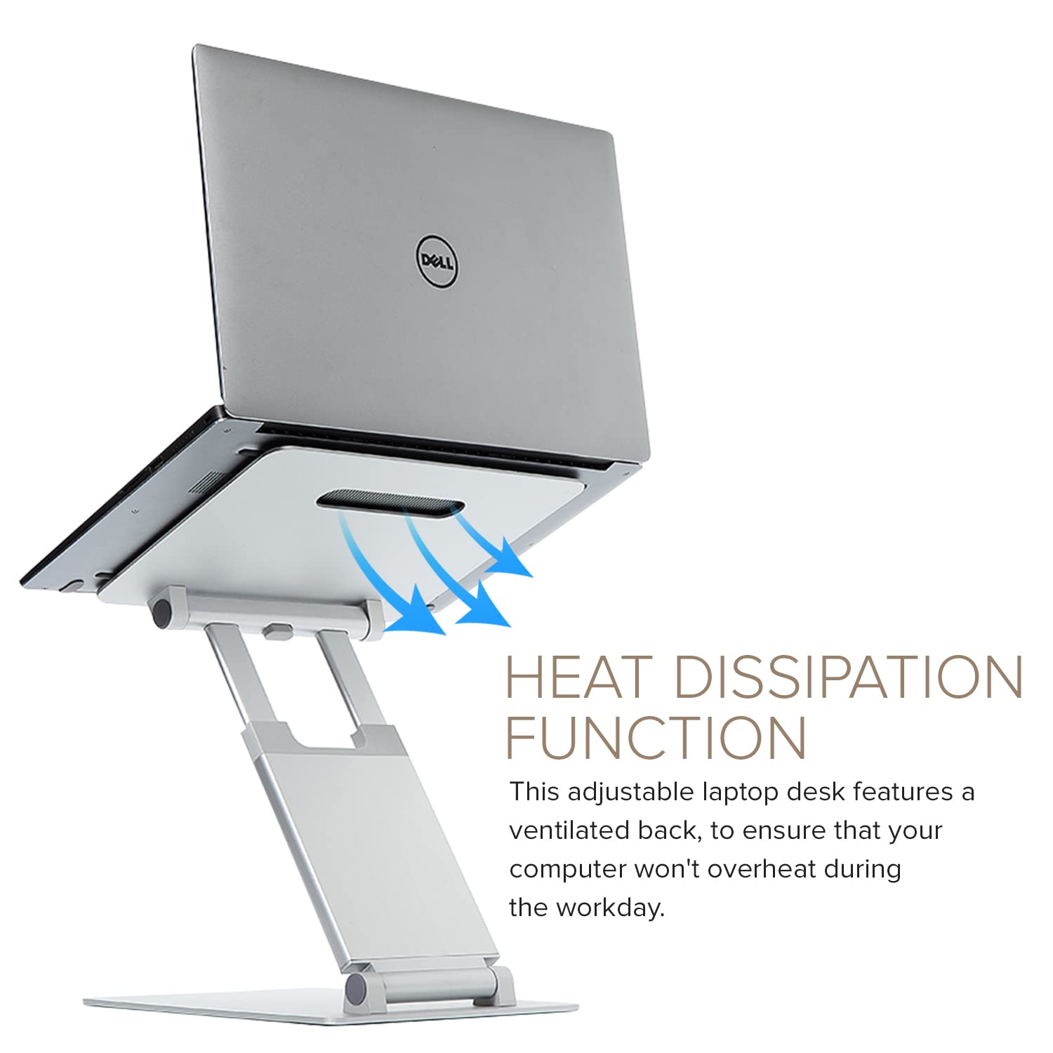 POUT - Eyes 3 Lift — Ergonomic Laptop Stand for Desk, Adjustable Height 2" to 20" — Laptop Riser Portable Laptop Stand for Laptop — Standing Desk Converter for MacBook 10"-17" Laptops (Gray)
