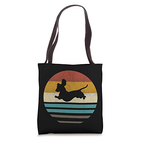 Dachshund Vintage Silhouette 60s 70s Retro grunge Dog Lover Tote Bag