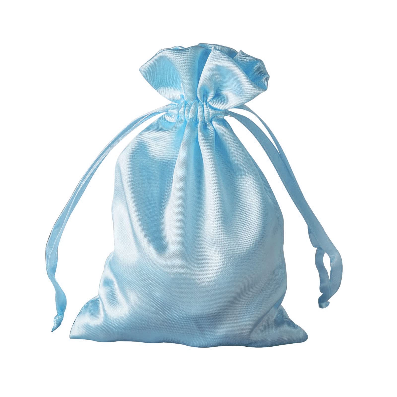 SENNAUX Satin Gift Bag 25PCS/50PCS/100PCS Satin Drawstring Bags Jewelry Bags Smooth Soft Silk Bags Satin Pouches for Baby Shower Wedding Party Favors Festival Christmas Valentine's Day (7x9 Inch (Pack of 25), Blue)