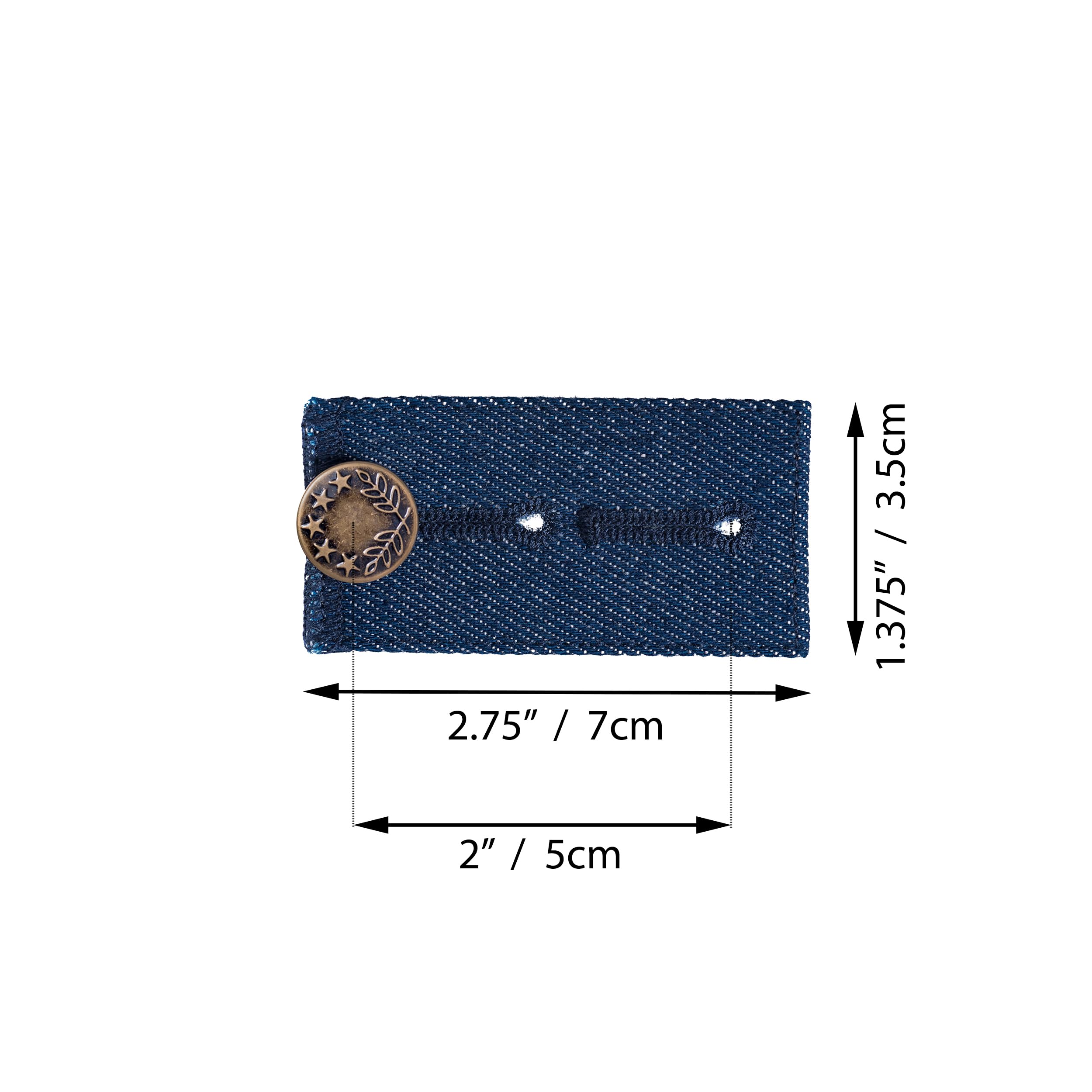 Waistband Extenders by Johnson & Smith | Button Extender for Pants | Denim Material | Pack of 5 Shades | Premium Metal Buttons | 2 Button Holes | Button Extender for Jeans